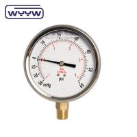 China Glycerine Filled Hydraulic Industrial Compound Pressure Vacuum Gauge 1 Bar -3 Bar for sale