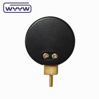 China -0.1-0mpa 40mm Pump Pressure Gauge Brass Connection Bottom Black Iron Case for sale