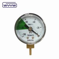 China 40mm -100-0 Kpa Manometer Vacuum Gauge Bottom Mount Steel Case With Brass Connection for sale