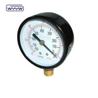China 40mm -100-0 Kpa Manometer Vacuum Gauge Bottom Mount Steel Case With Brass Connection for sale