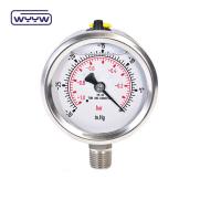 China Black Steel and Glass Material Vacuum Pressure Gauge 1.5 quot to 6 quot Dial Size 0.1-2.4Mpa Pressure Range Various Connection Sizes for sale