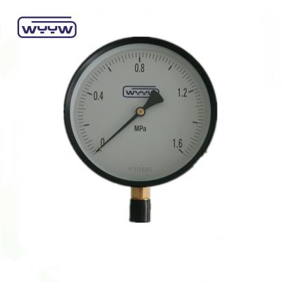 China bourdon tube type 1.6MPa 6 inch black steel case manometer for gas 150mm pressure gauge for sale