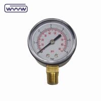 China OEM 50mm Diameter 0-15 PSI 0-1 Bar 1/4 NPT Pressure Gauges for sale