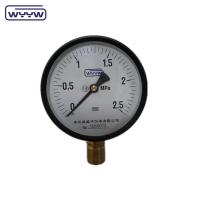 China 100mm Black Steel Bourdon Tube Type Bottom Connection MPa Common Rail Pressure Gauge for sale