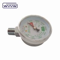 China Factory price 0-4000psi chromed medical use no oil bottom entry 50mm chromed oxygen cylinder pressure gauge for sale