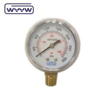China Factory price 0-4000psi chromed medical use no oil bottom entry 50mm chromed oxygen cylinder pressure gauge for sale