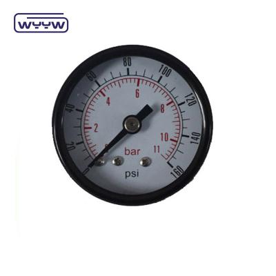 China Axial 60mm Manometer Brass Connector Pressure Gauge Black Steel Material for sale