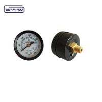 China Axial 60mm Manometer Brass Connector Pressure Gauge Black Steel Material for sale