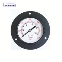China Steam Boiler Pressure Gauge Manometer Bottom Mount With Black Steel Case for sale