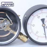 China Steam Boiler Pressure Gauge Manometer Bottom Mount With Black Steel Case for sale