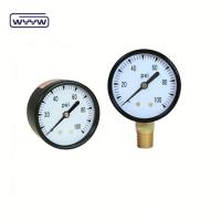 China Steam Boiler Pressure Gauge Manometer Bottom Mount With Black Steel Case for sale
