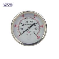 China En837-1 63mm rear all stainless steel brass bourdon tube pressure gauge 0-20bar/0-300psi 1/4