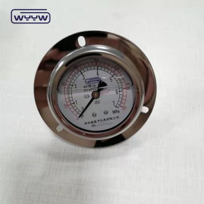 China CE approved 63mm EN837-1 glycerine oil filled bar psi double scale pressure gauge with front flange for sale
