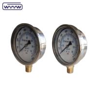 China Portable Hydraulic Water Pressure Meter Tester Gauge Bottom Mount Case Stainless Steal 100MM Pressure Gauge 600 Bar for sale