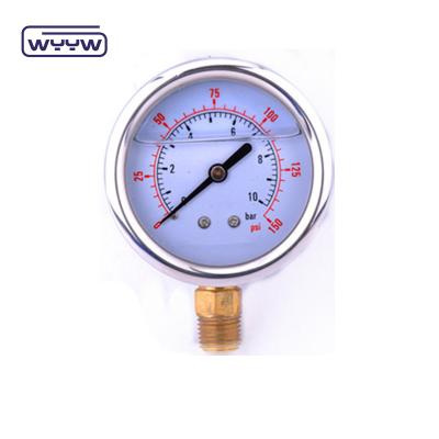 China EN837-1 Glycerine 63mm 1psi 0- 600 Psi Npt 1/4 Oil Filled Pressure Gauge for sale