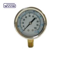 China EN837-1 Glycerine 63mm 1psi 0- 600 Psi Npt 1/4 Oil Filled Pressure Gauge for sale
