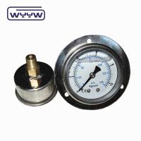 China Impact Resistance Precise 150 Psi Hydraulic Pressure Gauge Oil 400 Bar With Front Flange for sale
