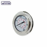 China Impact Resistance Precise 150 Psi Hydraulic Pressure Gauge Oil 400 Bar With Front Flange for sale