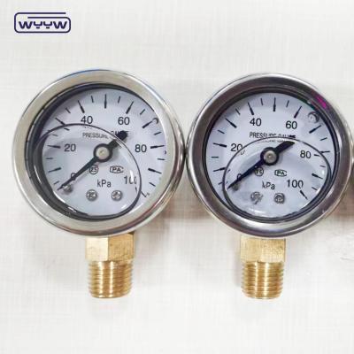 China 40mm Dial Ss304 Case Pointer Type Bourodon Tube  Vertical 0-10bar /psi  Oil Filled Pressure Gauge 1-1/2 for sale
