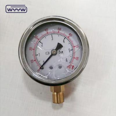 China 0-250psi Bottom Oil Filled Mud Pump Hydraulic Pressure Gauges With Brass Internals for sale
