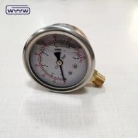 China 0-250psi Bottom Oil Filled Mud Pump Hydraulic Pressure Gauges With Brass Internals for sale