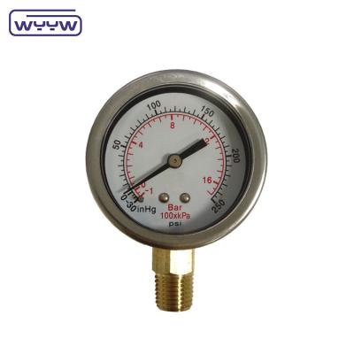 China 52mm oil filled hydraulic pressure test gauges for sale