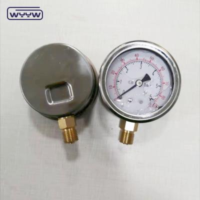 China Stainless Steel  63mm Radial Connection Glycerine Oil Filled 600bar Hydraulic Pressure Gauge for sale