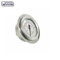 China EN837-1 panel mount 25 bar 63mm front flange oil filled pressure gauge for sale