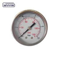 China Industrial Oil Pump Axial Pressure Gauge Manometer 60mm Dial Size for sale