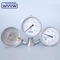 China 100mm Oil Thread Chromed Bourdon Tube Type Pressure Gauge Bottom Mount for sale