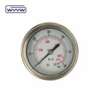 China Hydraulic Jack Pressure Gauge Center Back Connection 100mm Dial Size for sale