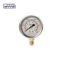 China Glycerine Pressure Gauge Manometer 100mm Bottom Pressure Meter For Oil And Gas for sale