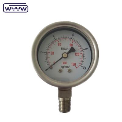 China Back Glycerine Shock Resistant Hydraulic Jack Pressure Gauge Range Customized for sale