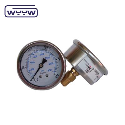 China Industrial Brass Back Mount Oil Filled Manometer For Glycerine for sale