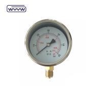 China 0 - 100Mpa Oil Filled Pressure Gauge Bottom Mount For Hydraulic Press for sale