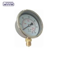 China 0 - 100Mpa Oil Filled Pressure Gauge Bottom Mount For Hydraulic Press for sale
