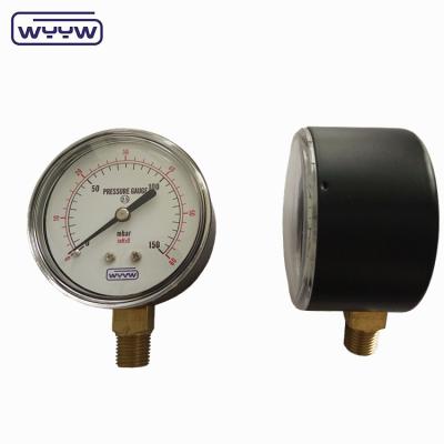 China 63mm capsule radial manometer kPa, mmAq, mmH2O  mbar low pressure gauge for sale