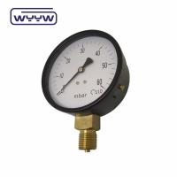China Low Manometer SS 63mm InH2O WC Pressure Gauge Mbar Bellows Pressure Gauge for sale