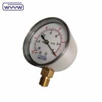 China 100 kpa SS304 Capsule Pressure Gauge 63mm 100kpa Bottom Mount for sale