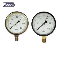 China 80mm Kpa Mbar Bellows Pressure Gauge Low Pressure Manometer Radial Connection for sale