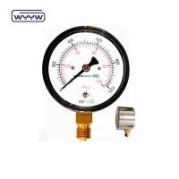 China 80mm Kpa Mbar Bellows Pressure Gauge Low Pressure Manometer Radial Connection for sale