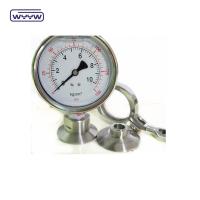 China SS316 Silicone Sanitary Pressure Gauge 100mm 1.6% Accuracy for sale