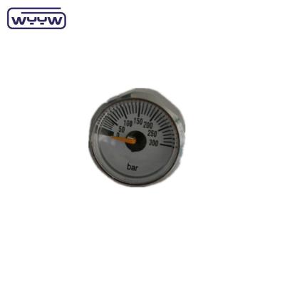 China Good quality hot sale OEM air hexagon brass chromed 250bar 300bar 350bar 23mm mini pressure gauge for sale