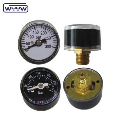 China High Quality 1inch 5000 6000 PSI back connection high pressure gauge for Paintball regulator for sale