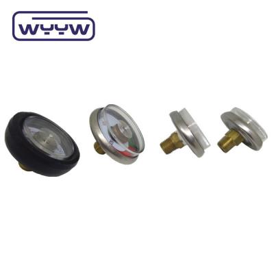 China 4000PSI 38mm ss case spring tune small size with rubber cover cylinder pressure gauge for sale