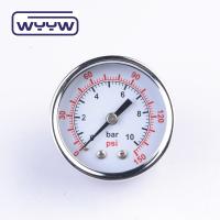 China Dry Use No Oil Back Mount Pressure Gauge 160 Psi Air 60mm SS Pressure Gauge for sale