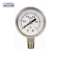 China dry natural gas oxygen use no oil bottom entry 60mm stainless steel bourbon tube pressure gauge for sale