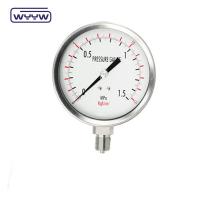 China 304/316 All Stainless Steel No Oil Pressure Gauge bottom Connection for sale