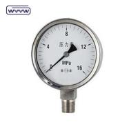 China 304/316 All Stainless Steel No Oil Pressure Gauge bottom Connection for sale