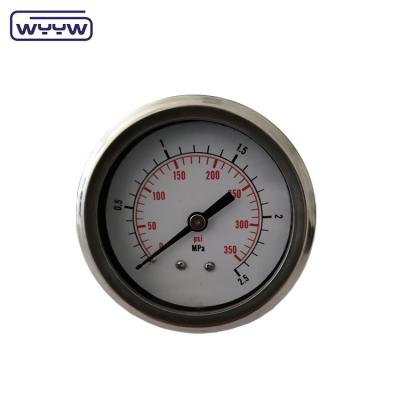 China 63mm Stainless Steel Liquid Filled Pressure Gauge Shockproof 1/4